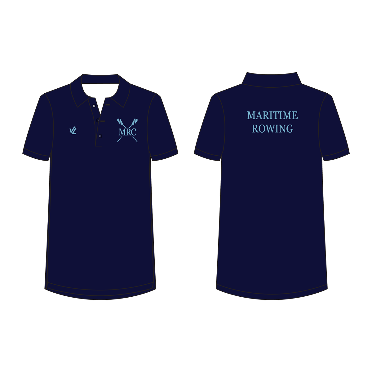 Men's Navy Performance Polo - MARITIME ROWING CLUB – JL Rowing
