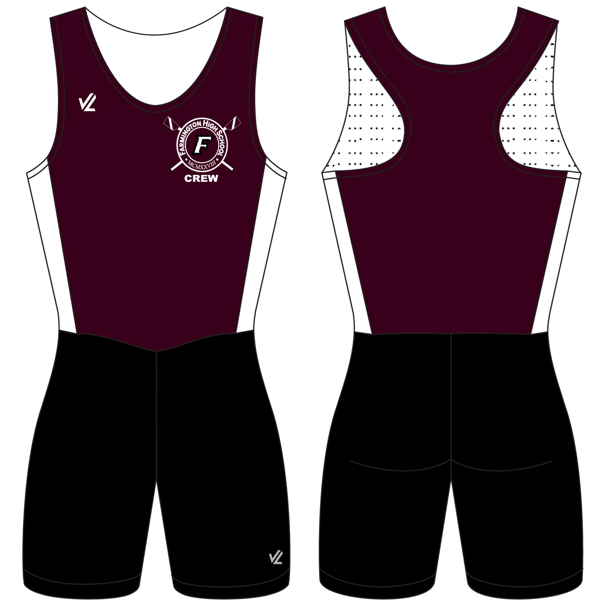 Women's Classic Unisuit With Top Vertical 2" Stripe - FARMINGTON HIGH ...